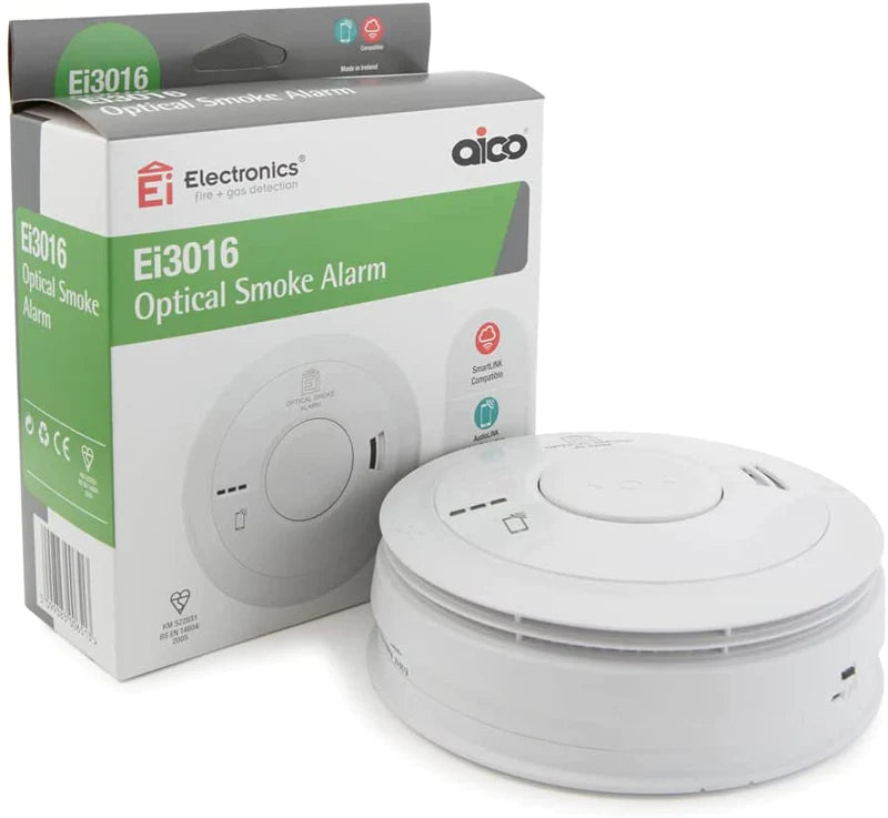 Aico Ei3016 Mains Power Optical Smoke Alarm AudioLINK 10yr Battery Bac