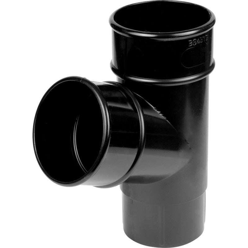 Downpipe 68mm Tee Branch 122° Black