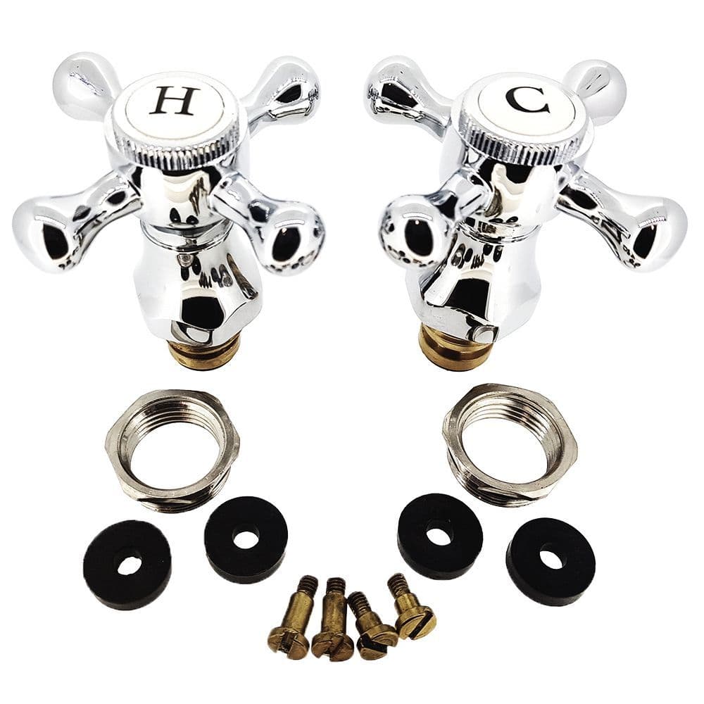 CROSS HEAD CHROME PLATED TAP CONVERSION KIT 1/2" & 3/4"